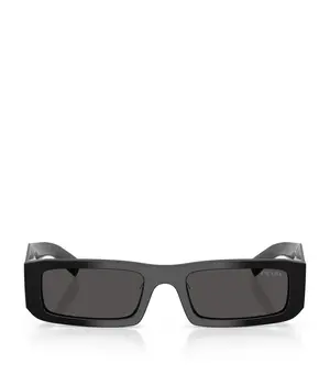 Prada Acetate Rectangle Sunglasses - Black