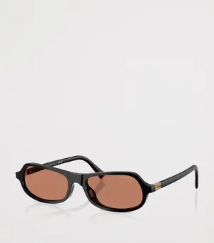 Miu Miu Irregular Oval Sunglasses With Logo Accents