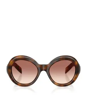 Prada Tortoiseshell Round Frame Sunglasses