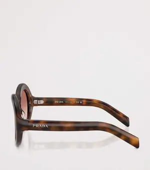 Prada Tortoiseshell Round Frame Sunglasses