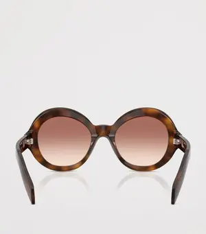 Prada Tortoiseshell Round Frame Sunglasses
