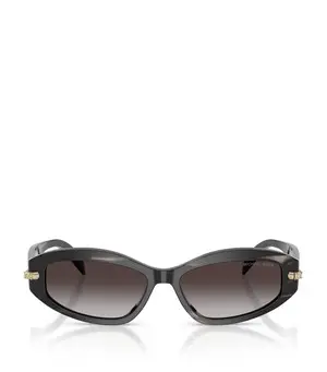 Michael Kors Wilmington Oval Sunglasses - Black