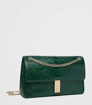 TOM FORD Laminated Leather Shoulder Bag - Green