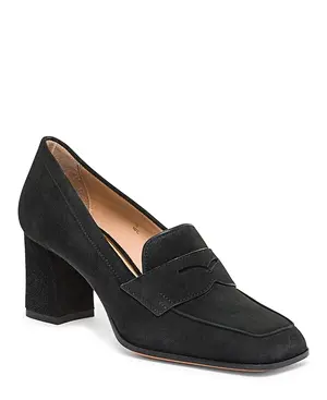 Santoni Suede High-heel Pump - Black