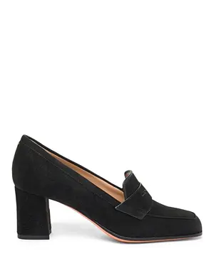 Santoni Suede High-heel Pump - Black