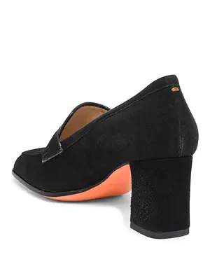 Santoni Suede High-heel Pump - Black