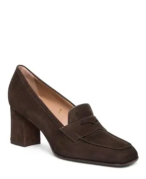 Santoni Suede High-heel Pump - Brown