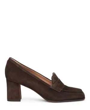 Santoni Suede High-heel Pump