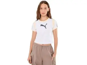 PUMA Graphic Ringer Baby Tee Clothing - White