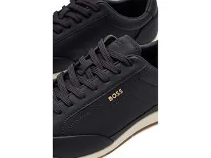 BOSS Nitan Leather Low Profile Sneakers Shoes Dark