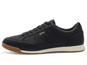 BOSS Nitan Leather Low Profile Sneakers Shoes Dark