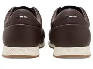 BOSS Nitan Leather Low Top Sneakers - Brown