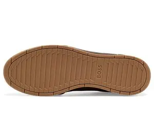 BOSS Nitan Leather Low Top Sneakers - Brown