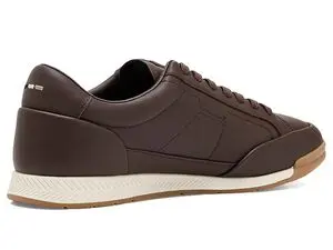 BOSS Nitan Leather Low Top Sneakers - Brown