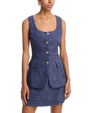 Aqua Tweed Mini Dress Exclusive - Navy