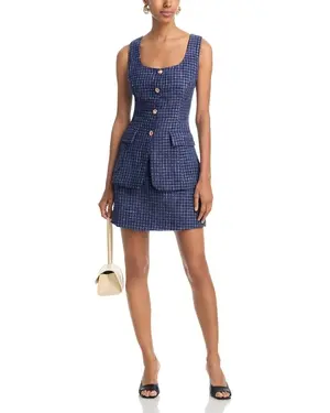 Aqua Tweed Mini Dress Exclusive
