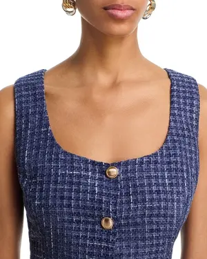 Aqua Tweed Mini Dress Exclusive