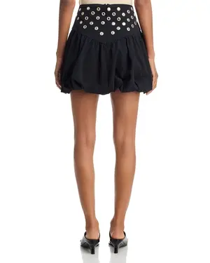 Aqua Mirror Trim Bubble Mini Skirt Exclusive