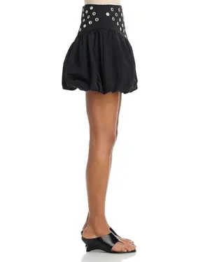 Aqua Mirror Trim Bubble Mini Skirt Exclusive