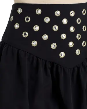 Aqua Mirror Trim Bubble Mini Skirt Exclusive