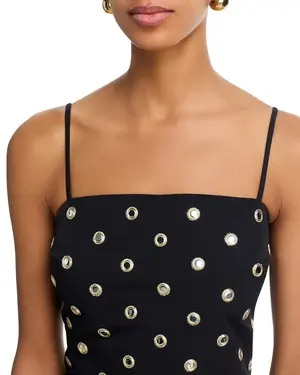 Aqua Mirror Trim Peplum Top Exclusive