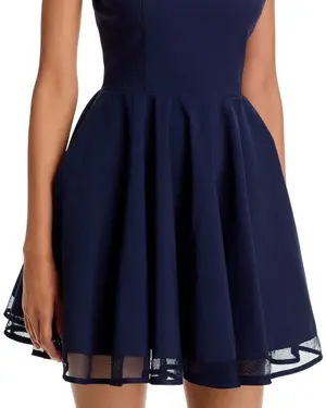 Aqua Rib Trim Mini Dress