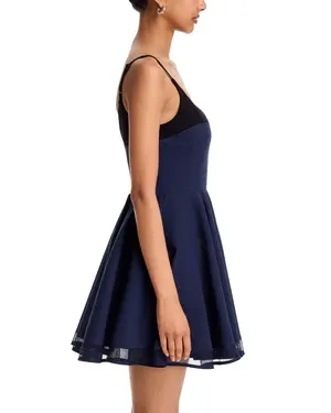 Aqua Rib Trim Mini Dress