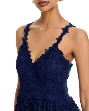 Aqua Lace Drop Waist Midi Dress Exclusive