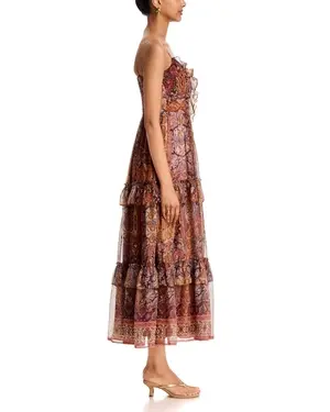 Aqua Paisley Border Midi Dress Exclusive
