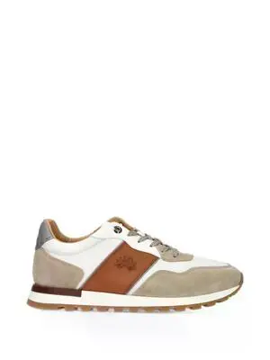 LA MARTINA Heritage Suede-panelled Sneakers - White