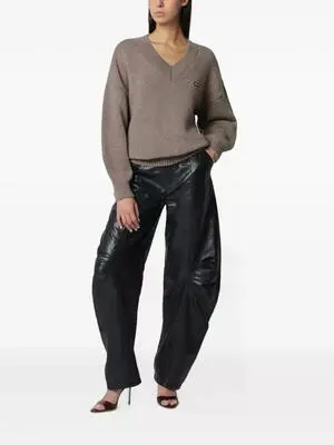 ROTATE BY BIRGER CHRISTENSEN Logo-patch V-neck Sweater