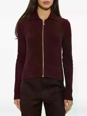 Victoria Beckham Ribbed Zip-up Cardigan