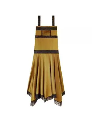 GANNI Lace-detail Maxi Dress - Yellow