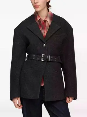 GANNI Belted Wool Jacket