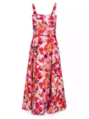 Saloni Sabrina Floral-print Midi Dress
