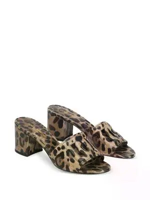 Dolce & Gabbana Leo-print Calfskin Mules