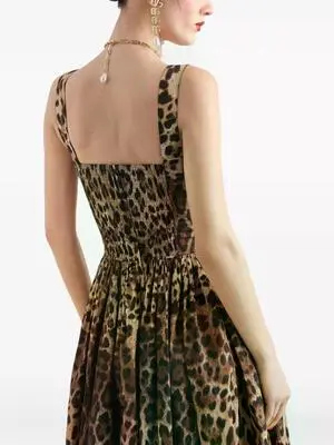 Dolce & Gabbana Leo-print Poplin Dress