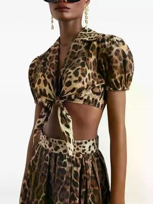 Dolce & Gabbana Leo-print Poplin Shirt