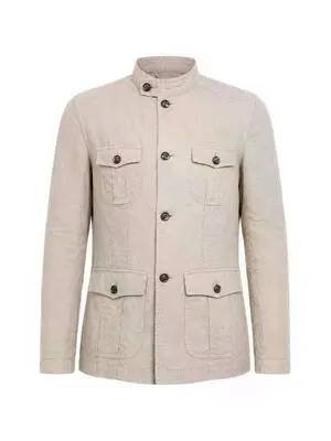 HUSKY Linen Button-up Jacket - Neutrals