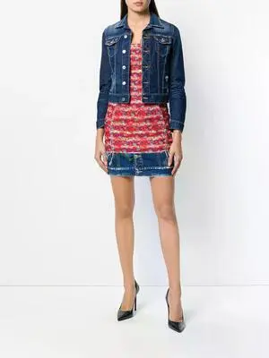 Dsquared2 Fitted Dress With Denim Hem