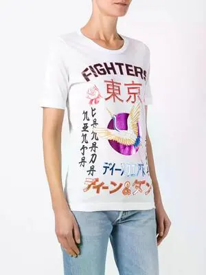 Dsquared2 Fighters' Crane Kanji Graphic T-shirt