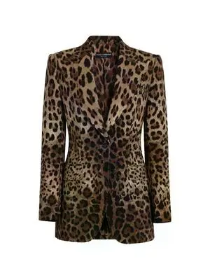Dolce & Gabbana Leo-print Wool Single-breasted Jacket