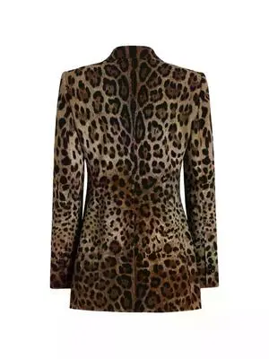 Dolce & Gabbana Leo-print Wool Single-breasted Jacket