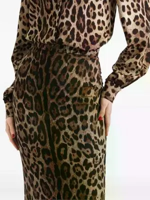 Dolce & Gabbana Leo-print Cady Skirt