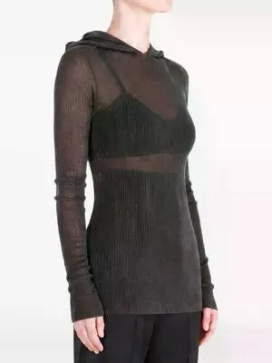 Rick Owens Ribbed-knit Hoodie