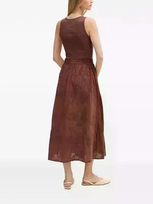 BENETTON Embroidered Sleeveless Midi Dress