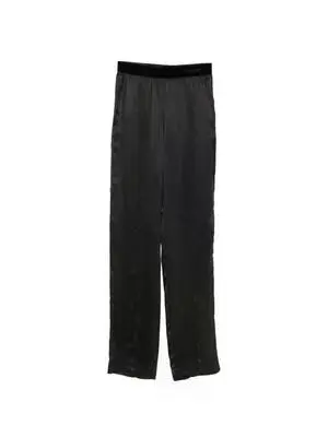 TOM FORD Satin Finish Logo Waistband Trousers - Black