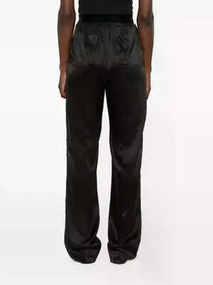 TOM FORD Satin Finish Logo Waistband Trousers - Black