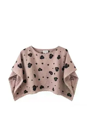 ORSINA Leopard-print Lace-trim Top - Neutrals