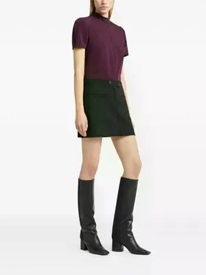 COURREGES Heritage Vinyl-collar Logo-patch Blouse